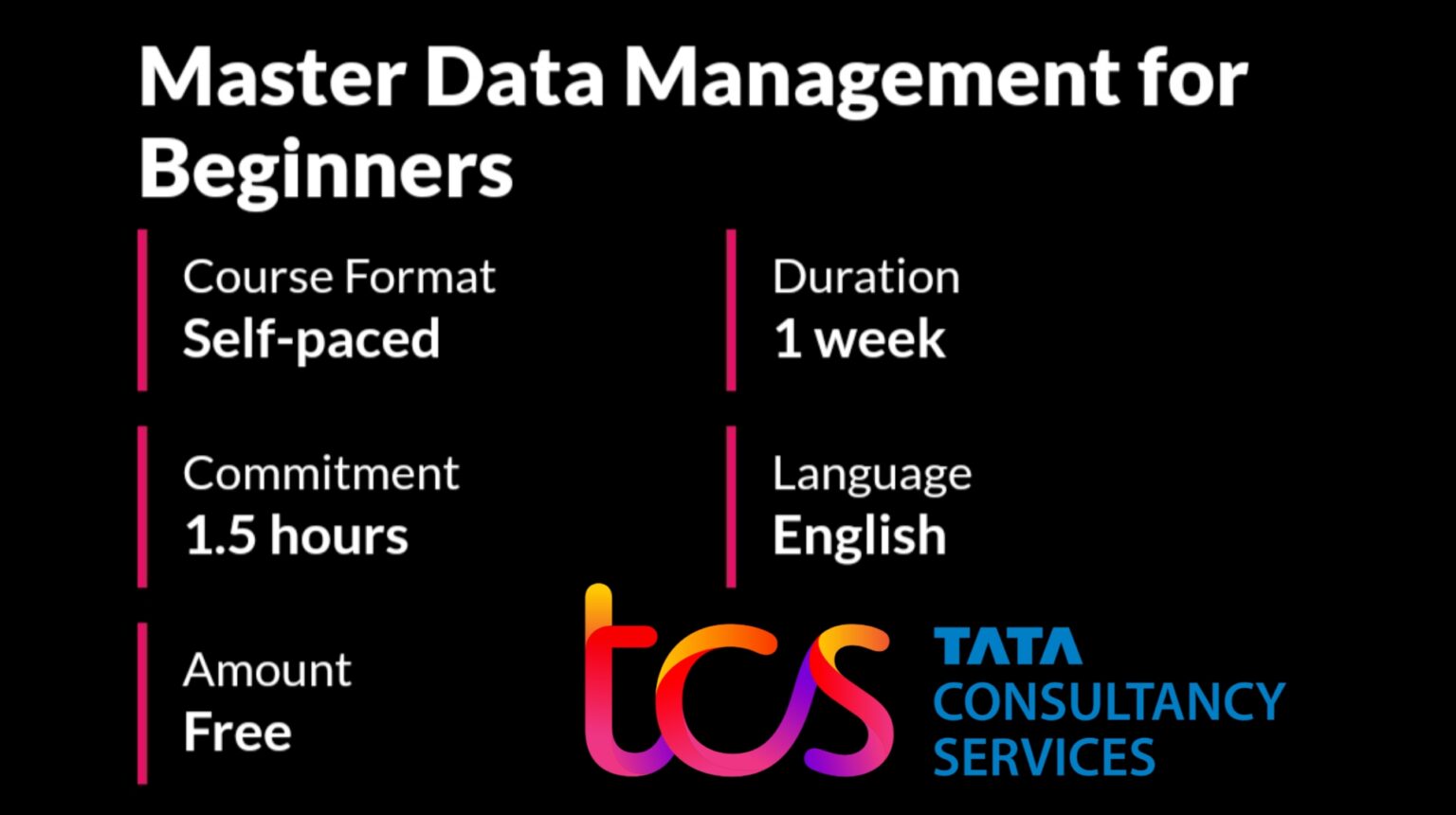 TCS Offering Master Data Management Course Free With Certificate | Link ...